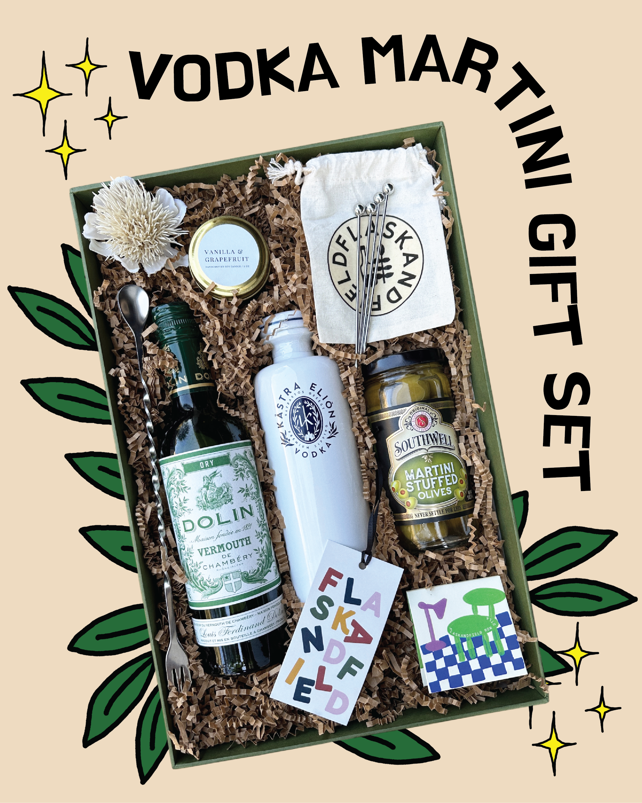 The Vodka Martini Gift Set – Flask & Field